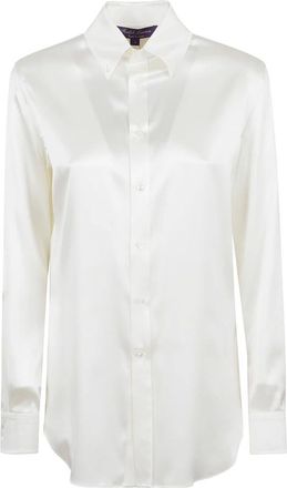 Ralph Lauren Femme, Blouses et Chemises, Blanc, Taille: 36 FR Chemise en Soie Stretch
