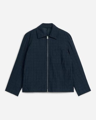 Arket Jacke Aus Seersucker -Blau