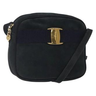 Ferragamo Pre-owned Wildleder schultertasche - - Pre-owned - Damen - Blau - ONE SIZE