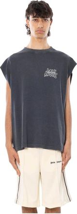 Palm Angels Homme, Tops, Noir, Taille: 2XL Palm Leaf Distressed Tank