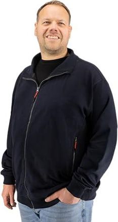 Adamo Veste de survêtement pour homme, grande taille, série Kreta 2XL-14XL avec fermeture éclair, bleu marine, 14XL grande taille