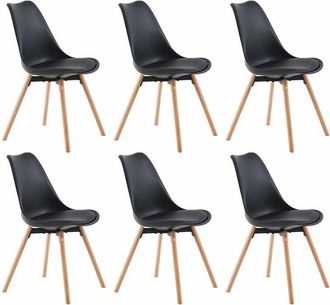 Eggree Eggree - Lot de 6 Chaises Scandinaves pour Salle à Manger - Noir