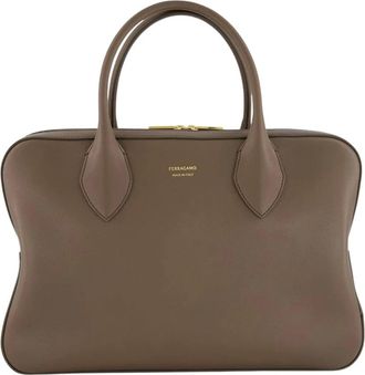 Ferragamo Femme, Sacs, Beige, Taille: ONE Size Sac à main en argile