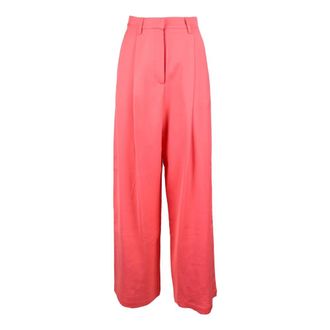 Alysi Elegante Viskose Baumwollmischung Hose - - Trousers - Damen - Rosa - L