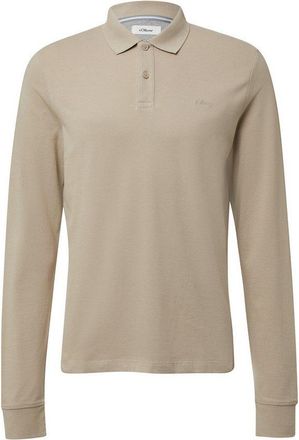 s.Oliver Langarmshirt Polo-Shirt Langarm-Poloshirt aus Baumwoll-Piqué mit Bündchen