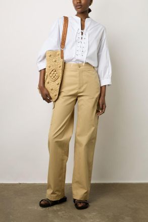 Gerard Darel Blouse en coton &agrave; lacet - ALANIA - Blanc
