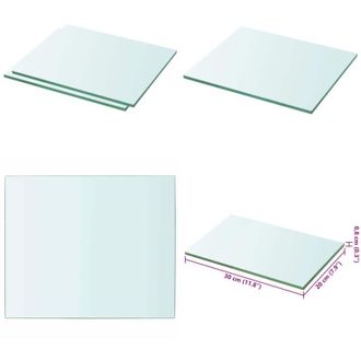 vidaXL Regalb&ouml;den 2 Stk. Glas Transparent 30x20 cm - Wandregal - Glasregal - Regalboden - Dekorationselement - Wohnaccessoires - Home & Living