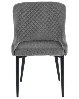 Beliani Eleganter Stuhl im 2er Set mit luxuriöser Ausstrahlung in edlem Grau aus Samtstoff Solano