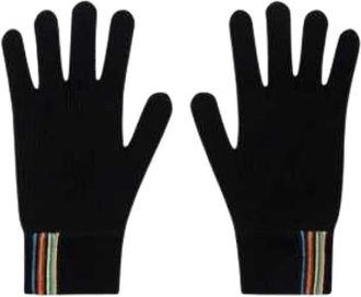 Paul Smith unisex, Accessoires, Noir, Taille: ONE Size Merino Wool Knit Gloves