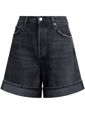 A Gold E short en jean Dame &agrave; taille haute - Noir