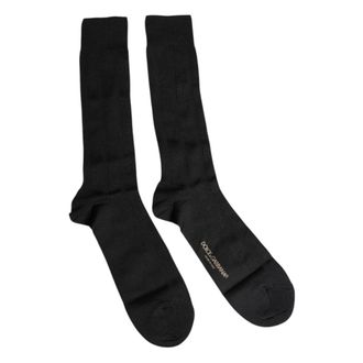 Dolce & Gabbana unisex, Sous-v&ecirc;tements, Noir, Taille: ONE Size Chaussettes Homme Logo Noir Mi-Mollet