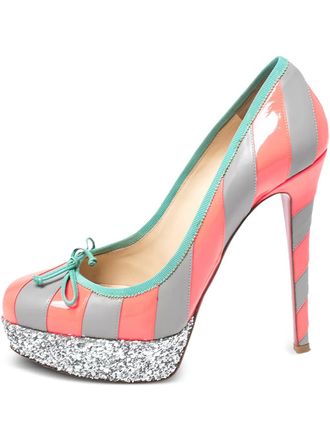 Christian Louboutin escarpins Jill 130 mm à paillettes - Gris