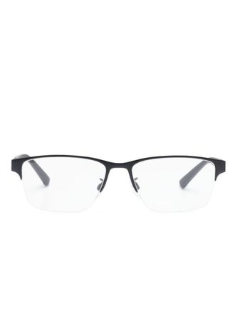 Emporio Armani lunettes de vue rectangulaires à logo gravé - Noir