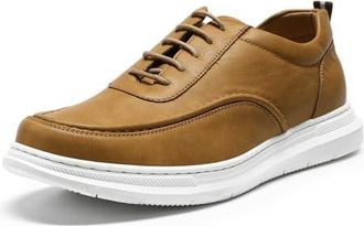 AlltheMen Baskets Hommes Chaussures Casual Oxford &agrave; Lacets Business Mariage Mocassins Basses L&eacute;ger Kaki 45