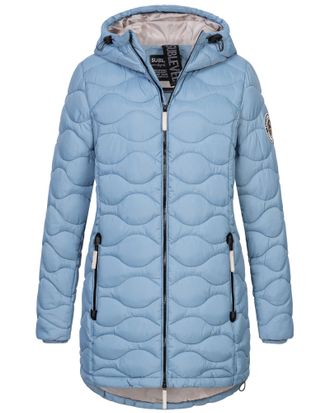 Sublevel Damen Winter Jacke Mantel Parka Steppjacke Steppmantel Wintermantel, Farbe:Blau, Gr&ouml;&szlig;e:L 40