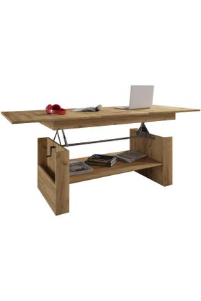 MID.YOU Mid.you Couchtisch, Eiche, Honig, Holzwerkstoff, rechteckig, 115x52.5x65 cm, Stauraum, ausziehbar, h&ouml;henverstellbar, Wohnzimmer, Wohnzimmertische, Cou