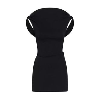 Jacquemus Schwarzes Minikleid mit Offenem R&uuml;cken - - Dresses - Damen - Schwarzk - XS