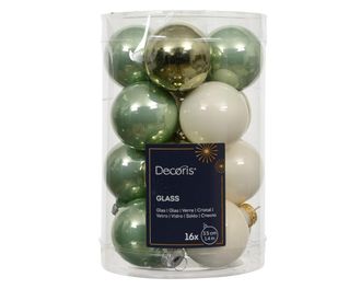 Kaemingk Weihnachtskugeln Glas 3,5cm 16 Stück - glänzend - Kleine Christbaumkugeln Weihnachtsbaumkugeln für Weihnachten - Christbaumschmuck & Weihnachtsbaumsch