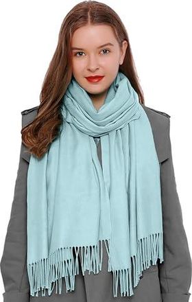 DonDon &Eacute;charpe femme hiver chaud et douce Ch&acirc;le Etole Foulard 185 x 65 cm - bleu clair
