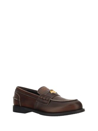 Miu Miu Womens Leather Loafers Black