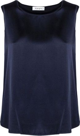 KANGRA Femme, Blouses et Chemises, Bleu, Taille: 42 FR D&eacute;bardeur en soie