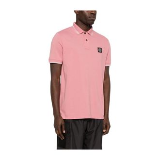 Stone Island Homme, Tops, Rose, Taille: XL T-shirt en m&eacute;lange de coton