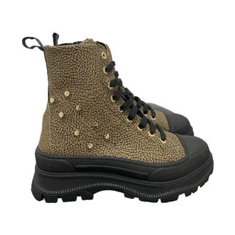 Borbonese Femme, Chaussures, Noir, Taille: 41 EU Bottines à lacets en cuir naturel Graffiti OP