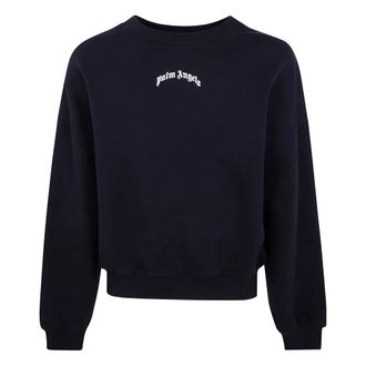 Palm Angels Back Curved Logo Loose Crew - - Knitwear - Herren - Schwarzk - XL