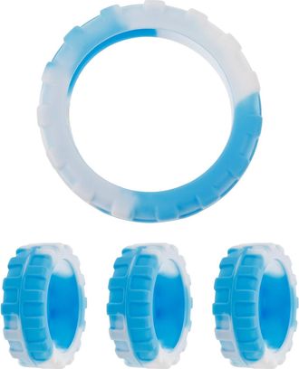 UPKOCH 4 Stück Silikon Kofferrollen Schutzhüllen In Blau Verlaufend Geräuschdämpfend und Stoßfest Rollenschutz für Reisegepäck und Hartböden