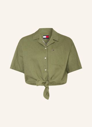 Tommy Jeans Bluse Mit Leinen gruen