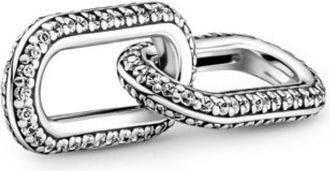 Pandora ME Styling Pavé Doppel-Link aus Sterling Silber; nur kompatibel mit PANDORA Me Armbändern; Höhe: 8;2mm; 799660C02