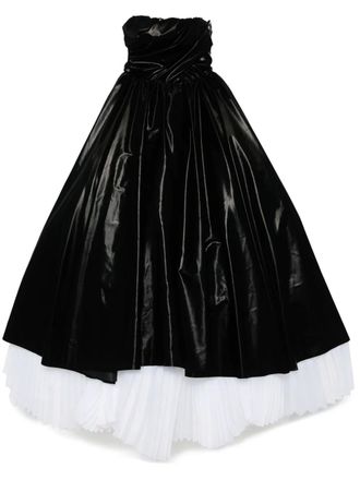 Almaz robe longue à design bandeau - Noir