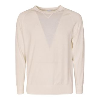 Aspesi Wei&szlig;er Baumwoll-Rundhalspullover - - Knitwear - Herren - Wei&szlig; - L