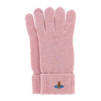Vivienne Westwood Orb-bestickte Kaschmirhandschuhe - - Accessories - Damen - Rosa - S/M