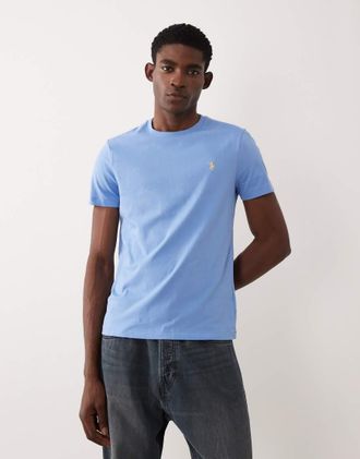 Polo Ralph Lauren T-Shirt in Mittelblau mit Markenlogo