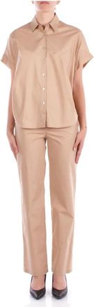 Manila Grace Femme, Blouses et Chemises, Beige, Taille: 42 FR Pantalon Droit