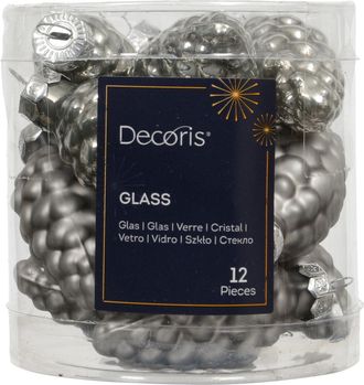 Kaemingk Christbaumschmuck Zapfen Glas 6cm x 12 Stück Christbaumkugeln Weihnachtsbaumkugeln für Weihnachten - Christbaumschmuck & Weihnachtsbaumschmuck - Zart 