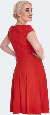 Voodoo Vixen A-Linien-Kleid Criss Cross Contrast Piping Vintage Rockabilly Retro
