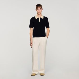 Sandro Zweifarbiges Poloshirt