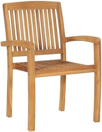 Les Tendances Chaise de jardin teck massif clair Looba - Lot de 2
