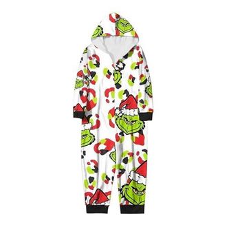Generic Le Grinch Pyjama Noel Famille De Grinch Vetement Ensembles Noël Costume Deguisement Femme Pull Chaud Et Doux The Enfant Hiver Garcon Homme Coton Bebe 