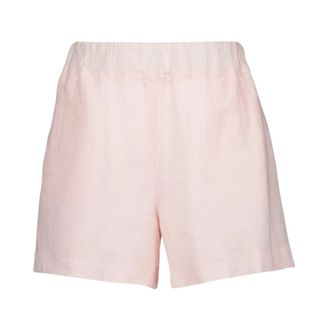 120% Lino Rosa Leinen Casual Shorts - - Shorts - Damen - Rosa - L