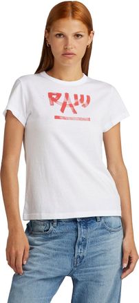 G-Star G-Star RAW Damen Calligraphy Graphic Top, Weiß (White D24498-D511-110), S