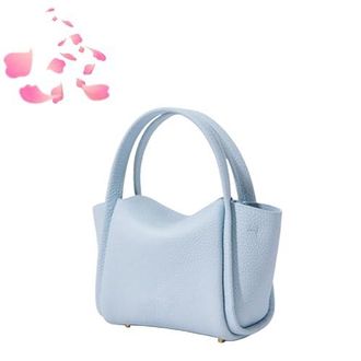 Generic Mini sac seau en cuir de vachette pour femme, sac &agrave; main classique l&eacute;ger, sac &agrave; bandouli&egrave;re tendance, portefeuille &agrave; bandouli&egrave;re amovible, bleu clair,