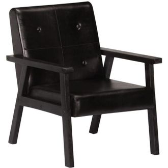 vidaXL Sessel Schwarz Echtleder vidaXL