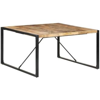vidaXL Vidaxl - Table &agrave; manger 140x140x75 cm Bois de manguier brut