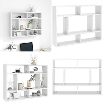 vidaXL Étagère murale Blanc brillant 75x16x55 cm Bois dingénierie - Étagère Murale - Étagère Suspendue - Rangement Mural - Décoration Murale - Bibliothèque