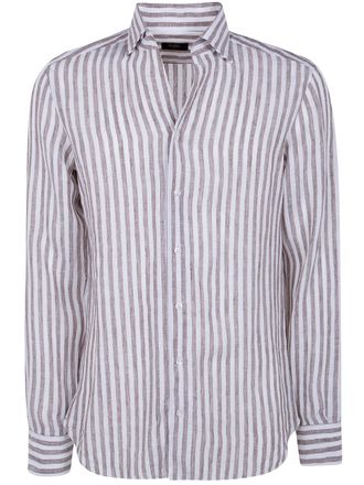 Barba Classic Linen Stripes Shirt