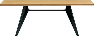 Vitra Table EM en ch&ecirc;ne naturel huil&eacute; 220x90 cm - pi&egrave;tement noir - Jean Prouv&eacute; Vitra