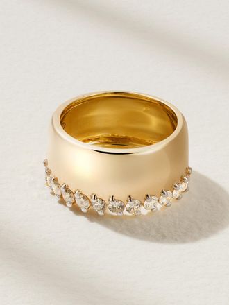 Yvonne Léon Grignotée Ring Aus 18 Karat Gold Mit Diamanten